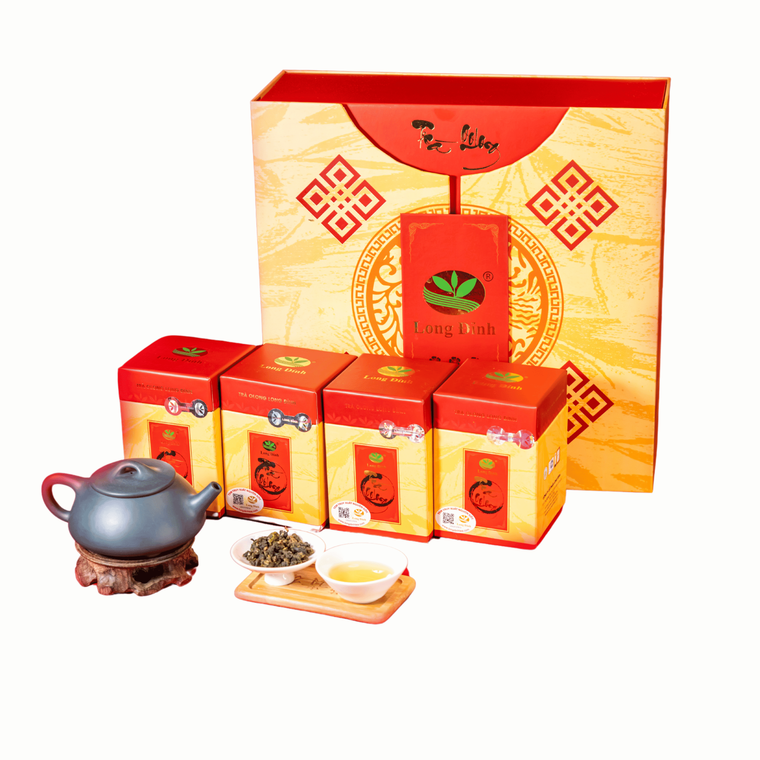 Bộ trà olong Ba Bông Mai Long Đỉnh (400gr) – Long Dinh Tea